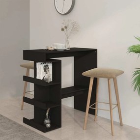 vidaXL Barový stůl s úložným regálem 100x50x101,5 cm dřevotříska [812961] Barva: Černá