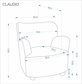 Designové křeslo Claudio cappuccino