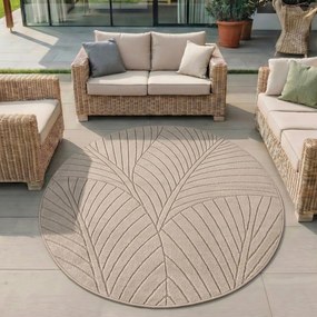 Béžový kulatý vnitřní a venkovní koberec ø 160 cm Nova 1203 – Ayyildiz Carpets