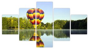 Obraz horkovzdušného balónu na jezeře (125x70 cm)