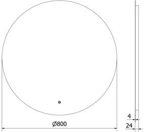 Mexen Erg, kulaté LED podsvícené koupelnové zrcadlo 80 cm, 6000K, topná podložka proti zamlžování, 9823-080-080-611-00