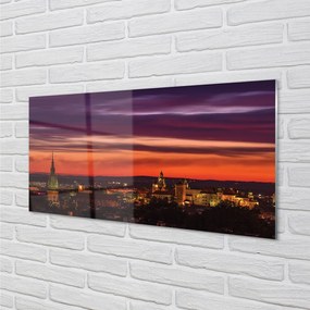 akrylový obraz Krakov noční panorama 140x70 cm