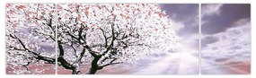 Červený obraz stromu (170x50 cm)