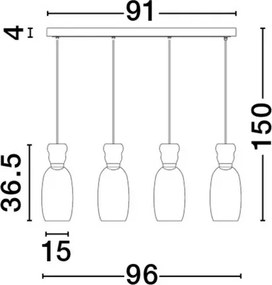 Závěsné LED svítidlo NOVA LUCE PLUMA 32W 3000K 9030548