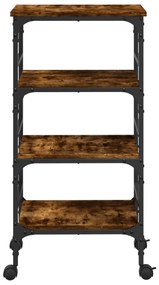 Kuchyňský vozík kouřový dub 45 x 35 x 89,5 cm kompozitní dřevo - Default Title