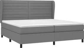 Box spring postel s matrací tmavě šedá 200x200 cm textil 3128070