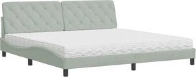 Postel s matrací světle šedá 200 x 200 cm samet 3208676