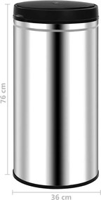 Odpadkový koš s automatickým senzorem 70 l nerezová ocel 322696