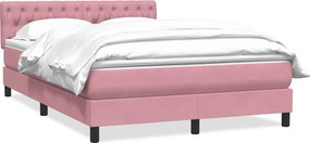 Box spring postel s matrací růžová 160x210 cm samet 3316508