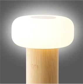 Bílá/v přírodní barvě bambusová stolní lampa s plastovým stínidlem (výška 18 cm) Stafford – House Nordic