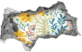 Wallmuralia Nálepka 3D díra na zeď Jarní květiny 95x73 cm