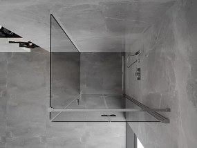 Mexen Mist-F T, 1-křídlý ​​skládací sprchový kout pravý 85 x 85 cm, čiré sklo, chromový profil, 8A6T-085-085-01-00-P