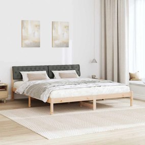 Rám postele s čelo hnědá a tmavě šedá 180 x 200 cm 3394344