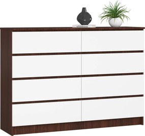 Komoda K140 8SZ wenge/bílá