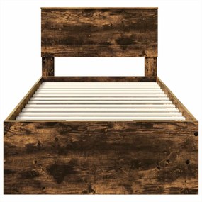 Rám postele s čelo Kouřový dub 90 x 200 cm Kompozitní dřevo 3408897