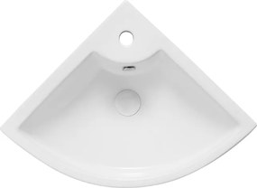 UPTrend Rohové keramické umyvadlo závěsné CHERRY XL TR4053, bílá lesk