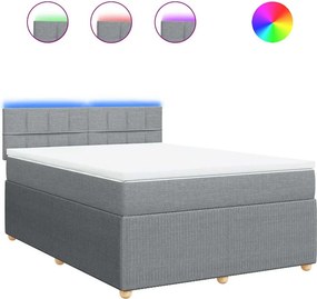 Box spring postel s matrací světle šedá 140 x 190 cm textil 3289751