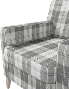 Potah na křeslo IKEA Karlstad barva šedá látka pletený vzor, vzorované
