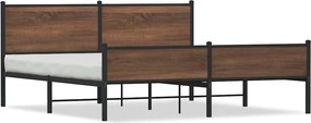 Kovový rám postele bez matrace hnědý dub 180 x 200 cm 3301415