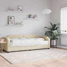 Válenda s matrací krémová 100 x 200 cm textil 3197625