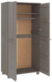 Šatní skříň HAMAR světle šedá 89 x 50 x 180 cm masivní borovice - Default Title