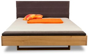 Krajča Manželská postel z masivu Alfarnate 180 x 220 cm (dub) Povrchová úprava: Bora, Druh dřeva: Dub, Barva čalounění: Béžová