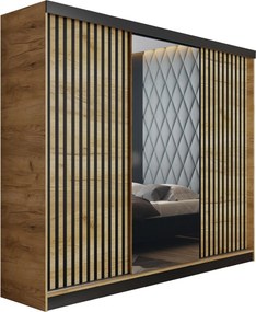 Posuvná skříň MALANI 200 - dub Craft zlatý 200x205x59 cm