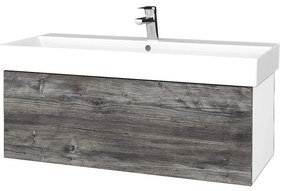 Dřevojas Koupelnová skříň VARIANTE SZZ 100 Varianta: N01 Bílá lesk / D15 Nebraska
