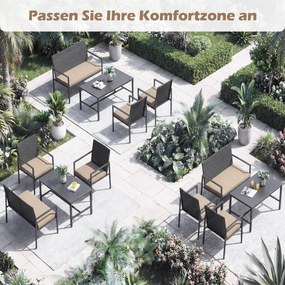 Costway 4-dílná sada zahradního nábytku venkovní ratanové židle a sedátko