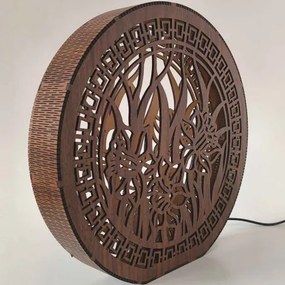Dřevěná lampa s motivem narcisů - Ruční výroba | SENTOP LED0614