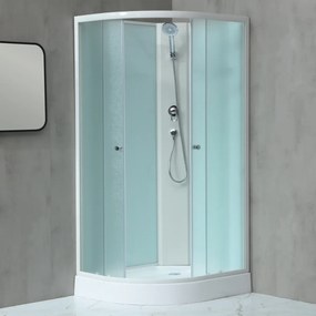 MILD AS-Pravý 100x80 WHITE Sprchový box asymetrický s nízkou akrylátovou vaničkou