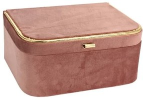 Box na šperky Velvette růžová, 23 x 17 x 10,5 cm