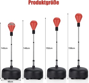 Costway Boxovací koule 140-158 cm výškově nastavitelná sada boxovacích pytlů