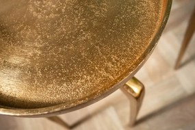 Odkládací stolek Abstraktní sada 2 hliníkových zlatých / 40357