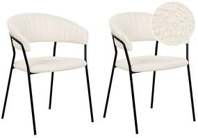 Sada 2 buklé jídelních židlí krémové MARIPOSA Beliani