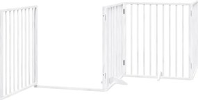 Zábrana pro psy s dvířky skládací 10 panelů bílá 800 cm topol 3155567