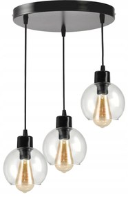 BERGE LED stropní svítidlo 3xE27, průhledná skleněná koule