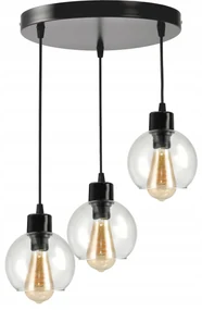 BERGE LED stropní svítidlo 3xE27, průhledná skleněná koule