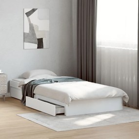 Rám postele se zásuvkami bílý 75 x 190 cm kompozitní dřevo 3280713
