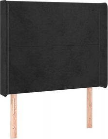 Box spring postel s matrací a LED černá 80 x 200 cm samet 3139411