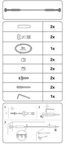 Gardinia Napínací lanková souprava Race chrom, 5 m,