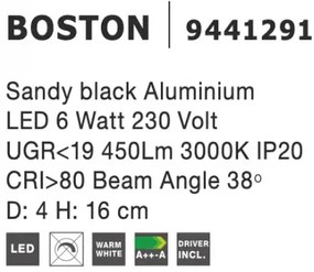 Bodové svítidlo Boston černé