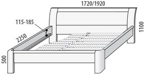 DOMESTAV s.r.o. Postel Florencia, čelo oblé plné 180-BUK CINK olej Materiál: Buk cink, Barevne provedení: Olej, Specifikace: 180x200