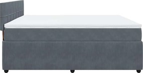 Box spring postel s matrací tmavě šedá 200x200 cm samet 3290131