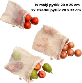 Wrap - up Eco sáčky, pytlíky na ovoce a zeleninu, 3 velikosti