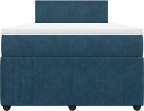 Box spring postel s matrací modrá 120 x 190 cm samet 3289984