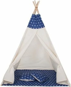 Teepee stan pro děti SPRINGOS Tmavě modrý s hvězdami