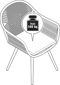 Tchibo - Otočná zahradní židle s textilním křížovým výpletem - barva: černá