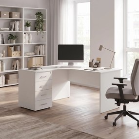 Ergonomický stůl Impress 160 x 90 cm, pravý, bílá