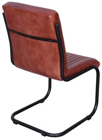 Hnědá kožená židle Arnold – 52x62x89 cm